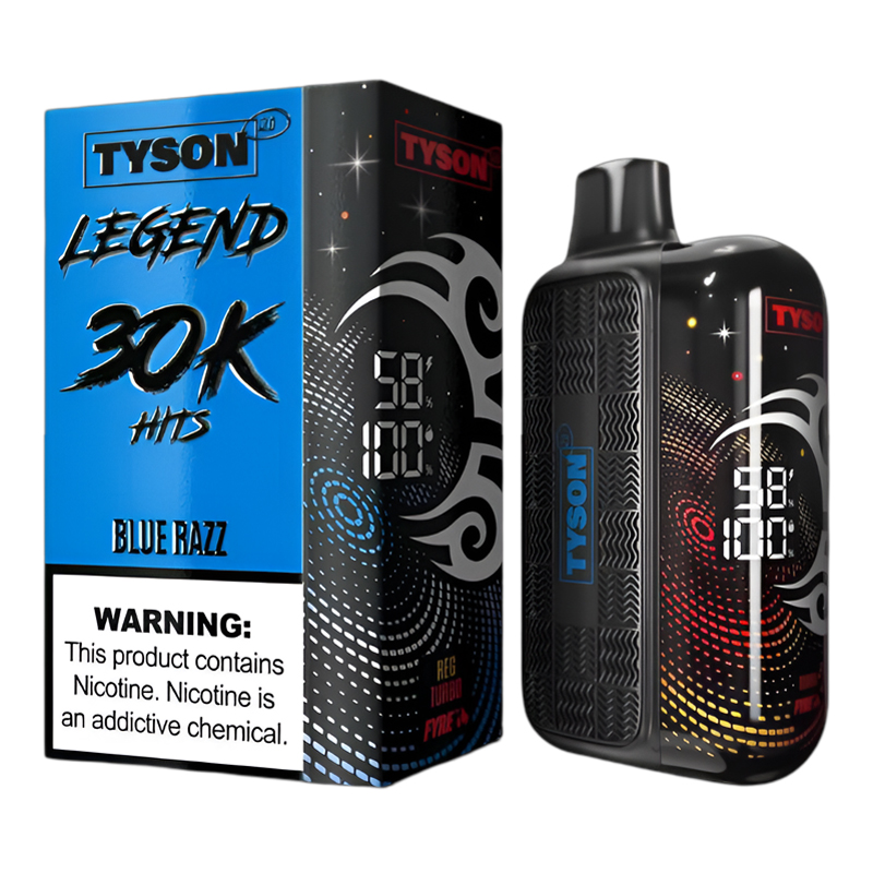 TYSON LEGEND 30K BLUE RAZZ 5% – BOX OF 5 – Eagle Distribution