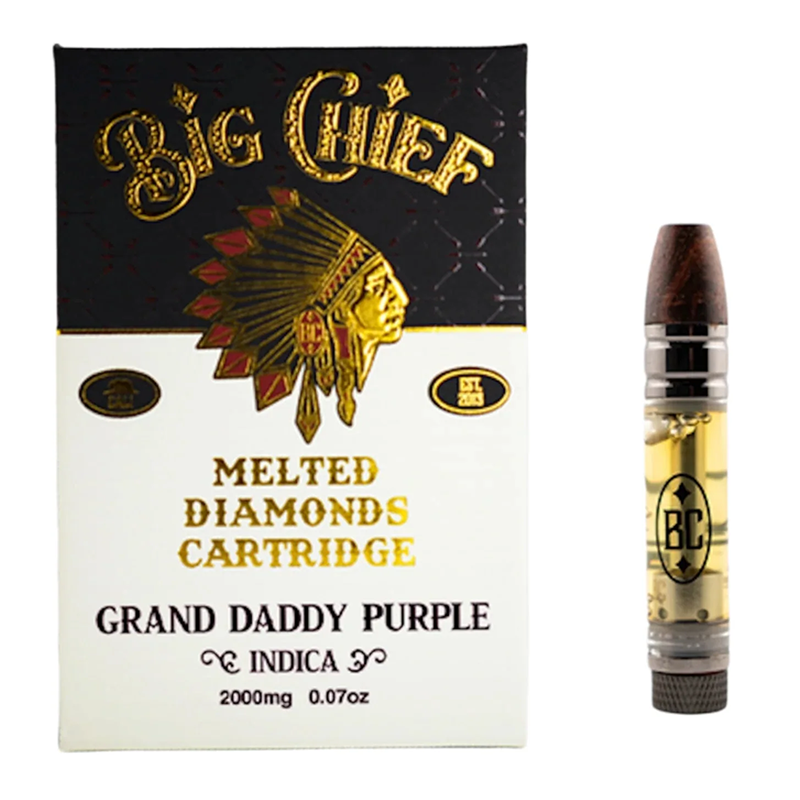 BIG CHIEF THCA + THCP MELTED DIAMONDS 2 GRAM CARTRIDGE GRAND DADDY PURP ...