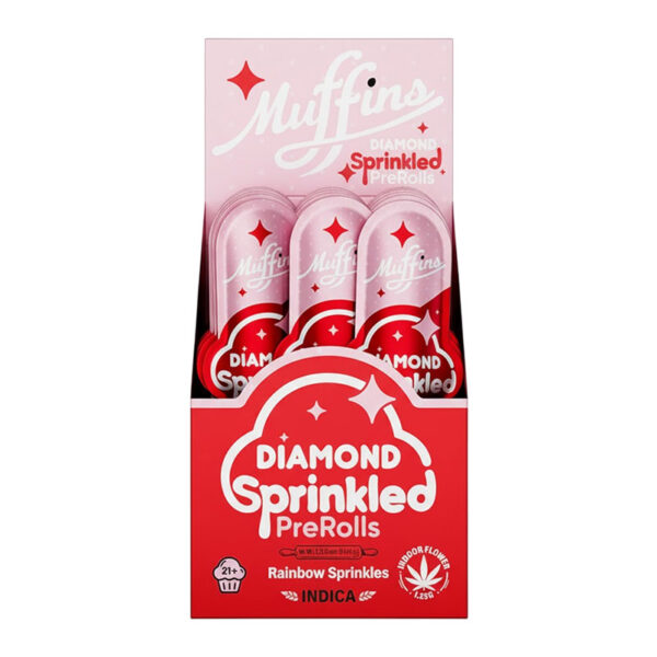 MUFFINS DIAMOND SPRINKLED PRE ROLL RAINBOW SPRINKLES INDICA – BOX OF 50 ...