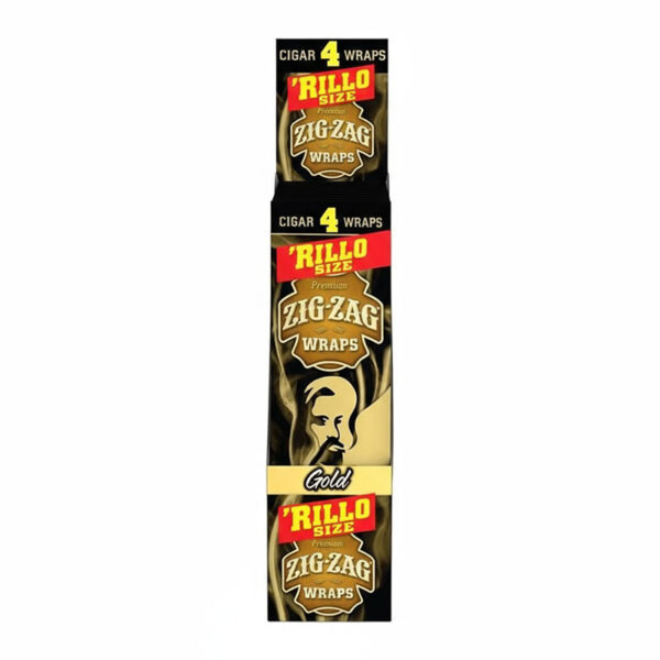 ZIG ZAG 4PK RILLO SIZE 4 CIGAR WRAPS GOLD – BOX OF 15 POUCHES – Eagle ...