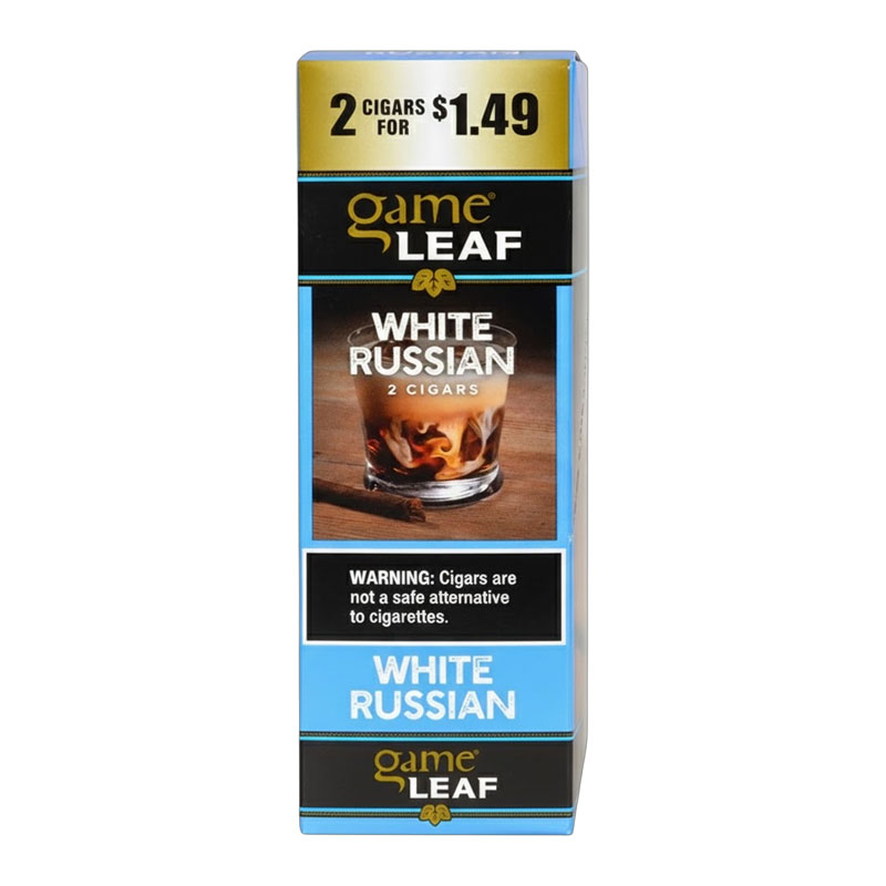 GAME LEAF CIGARS WHITE RUSSIAN 2PK – BOX OF 15 POUCHES – Eagle Distribution